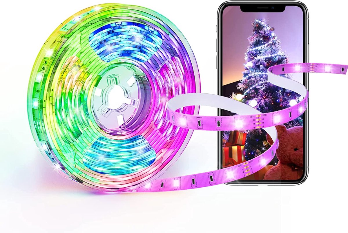 SwitchBot Smart LED Strip Verlichting, 16.4ft RGB WiFi Bluetooth ...