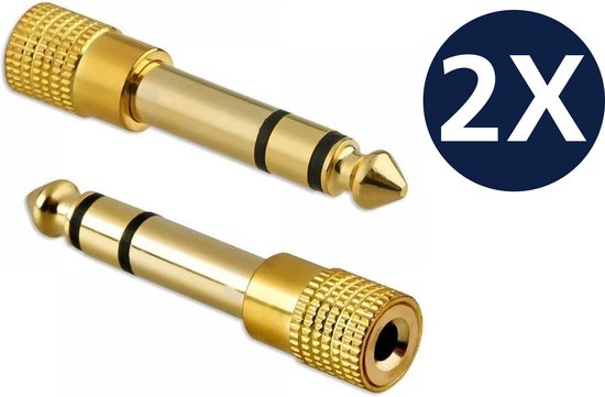 Techvavo® Set van 2 - Jack Adapters - Audio Adapter - 6.3mm Jack naar 3 ...