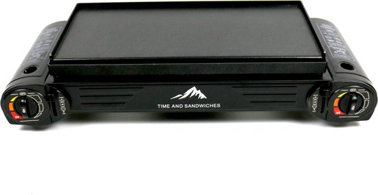 T&S - Draagbaar dubbel gasvuur met grillplaat - camping kooktoestel ...