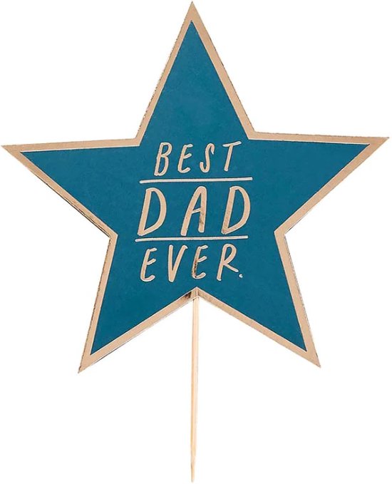 Ster 'Best Dad Ever' - Blauw & Goud | bol