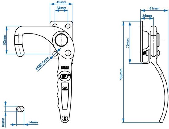 ProPlus Klephaak - Rechts - Trekkracht 100 kilo - SPP ZB-12R | bol