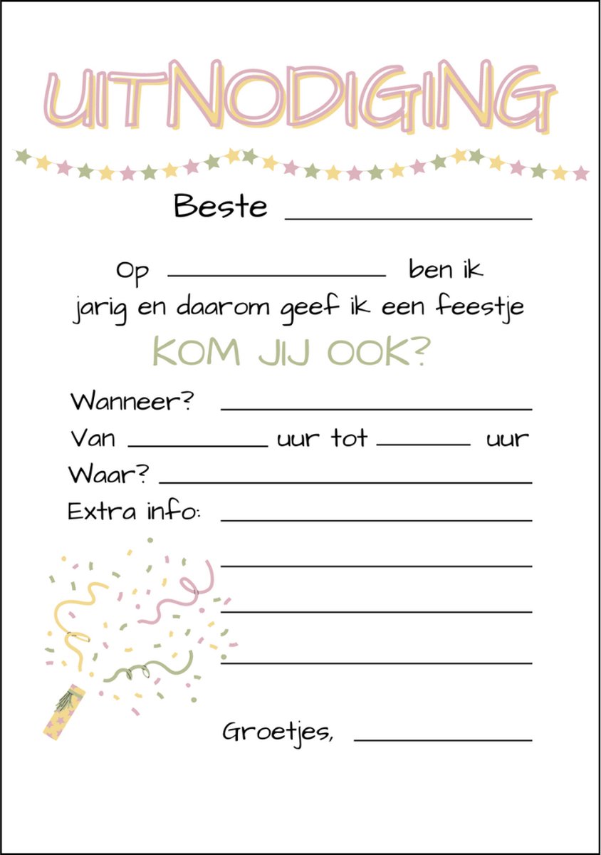 Uitnodigingen kinderfeestje - 10 stuks - uitnodigen feestje meisjes ...