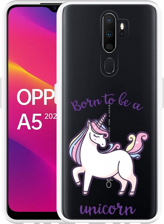 Oppo A5 2020 Hoesje Born to be a Unicorn - Designed by Cazy | bol.com