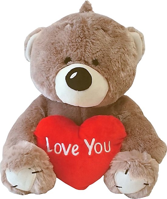 Knuffel - Valentijn Pluche - Beer 35 cm met rood hart - Hoogwaardige ...
