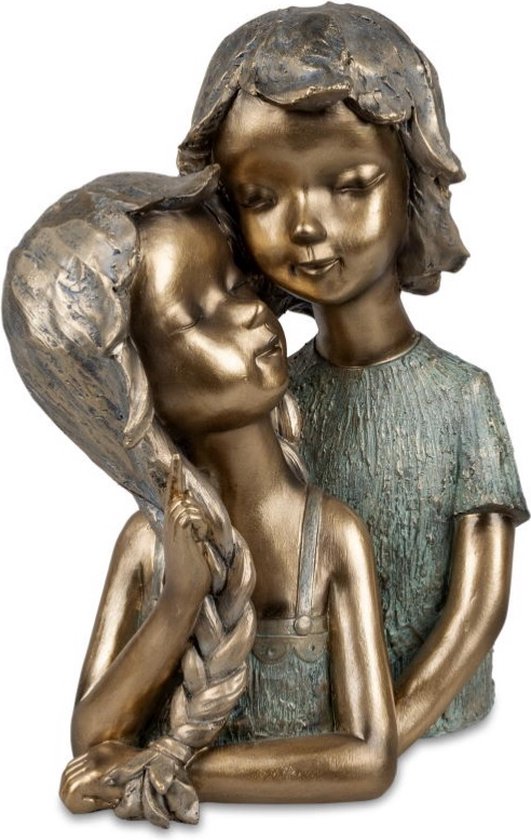 Beeld - Liefde - 28x20x16cm - Polyresin - Kinderen - Goud - Bronz ...