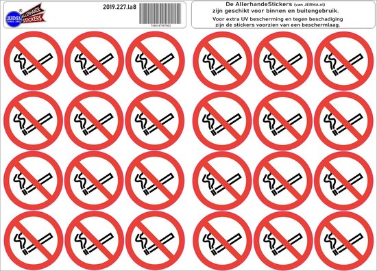 Verboden te roken stickers set 24 stuks | bol