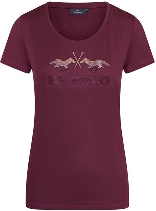 HV Polo T-shirt Favouritas Limited tech Dark Berry - XS | oranje | Dames ruiter kleding | bol