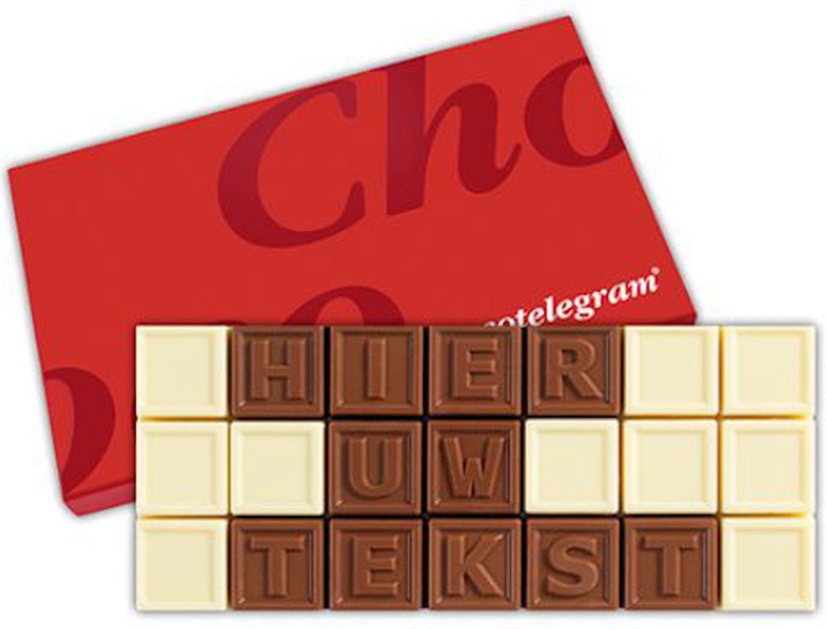 Chocolade Cadeau Gepersonaliseerd 21 blokjes | jouw eigen tekst in ...