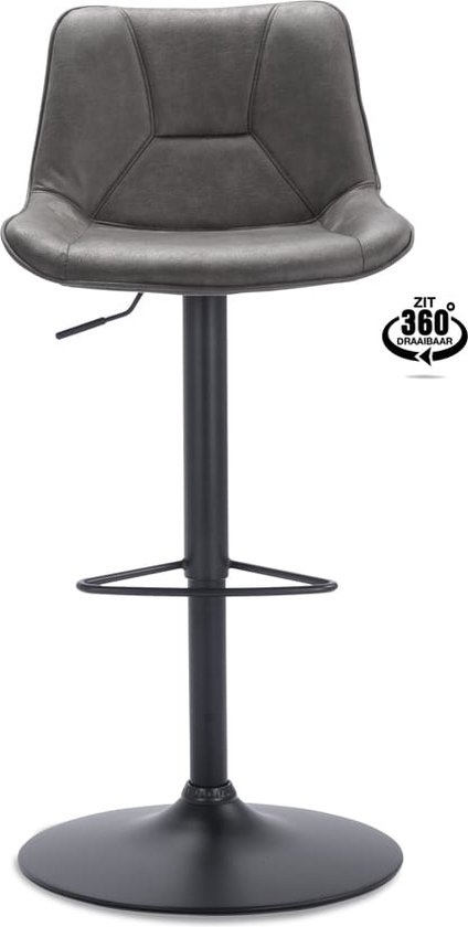 Haluta Verstelbare Barkruk Jasper – Grafiet (zithoogte 60 - 80cm) | bol