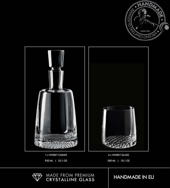 karaf / crystal glass / Set for Whisky Glasses - BarCraft Grinded glass ...
