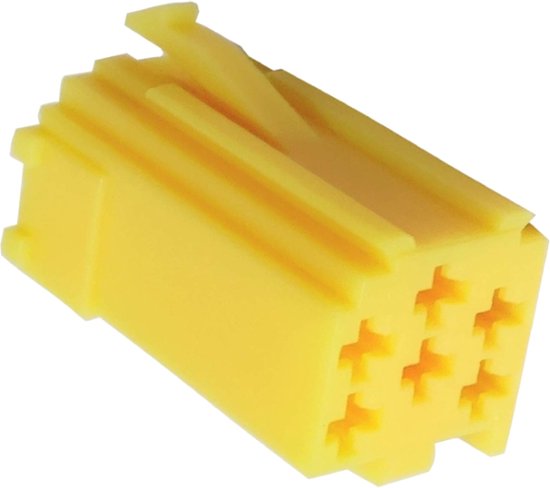 Mini ISO Connector Mannelijk - 6-pins - Geel - Stekker | bol