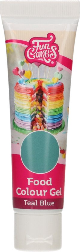 FunCakes Voedingskleurstof Gel - Teal Blauw - 30g - Eetbare Kleurstof ...