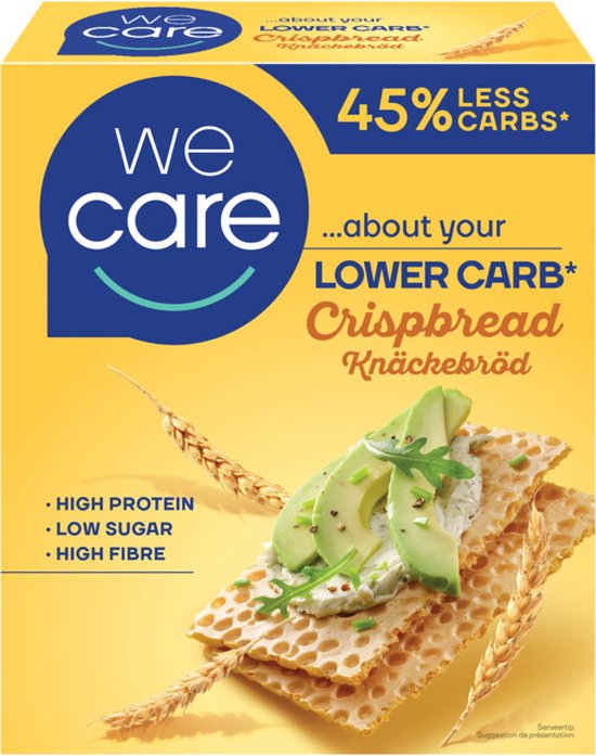 3x WeCare Lower Carb Crispbread Knackebrod 100 gr | bol