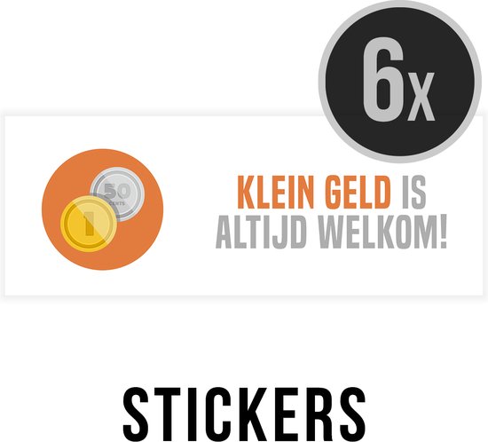 Stickers | Pictogram | "Klein geld is altijd welkom" | Kassa | Betalen ...