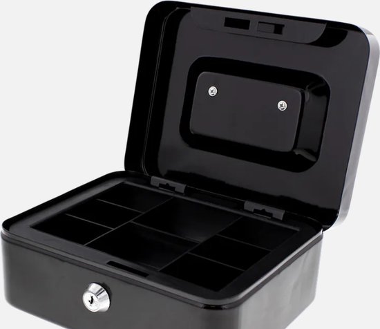 Geldkistje - Grijs - Met sleutel slot - 20 x 16 x 9 cm | bol