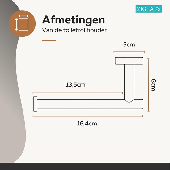 Zigla - WC Rolhouder – Toiletrolhouder – Toiletpapierhouder - WC Rol ...
