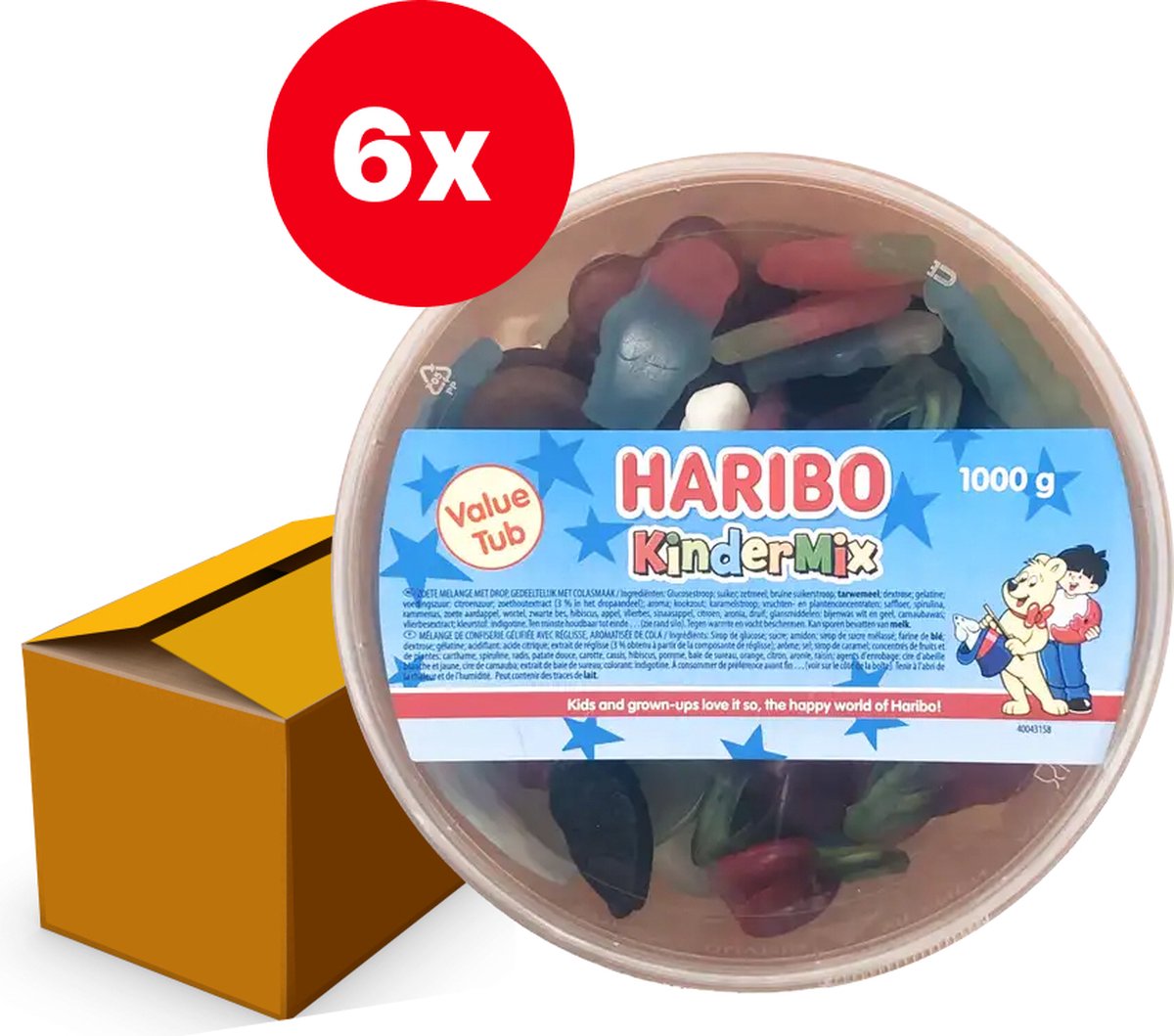 Haribo Kindermix - silo 1 Kilo - Doos 6 silo's | bol.com