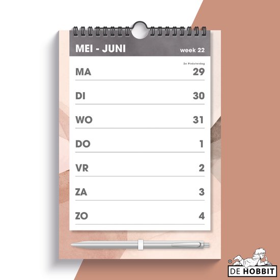 A5 Weekkalender Schooljaar 2023 - 2024 Oudroze | bol.com