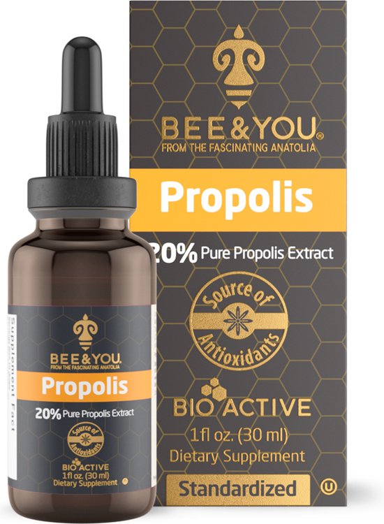 BEE&YOU 20% Puur Propolis Tinctuur - Grote Bron van Antioxidanten ...
