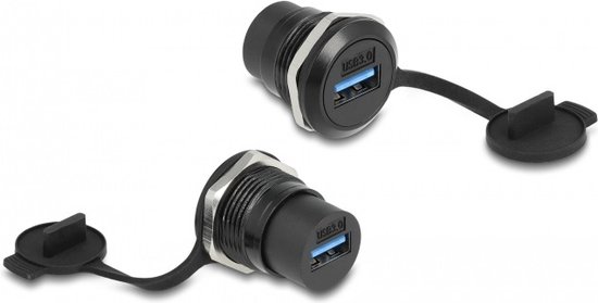USB naar USB inbouw adapter met beschermkap - USB3.0 / zwart | bol
