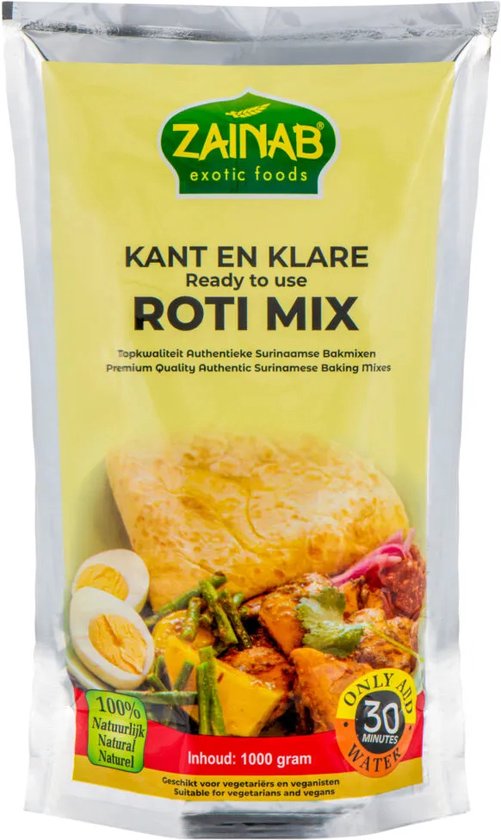 Zainab® | 8 x 1000 gr kant en klare Roti Mix | ready to use | Vegan ...