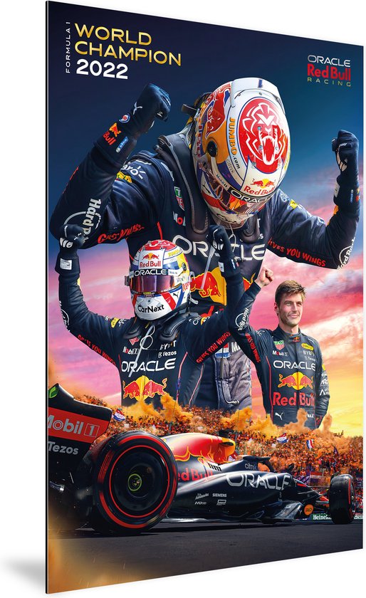 Max Verstappen Aluminium Schilderij - Wereld Kampioen - Formule 1 - Red Bull Racing -... | bol