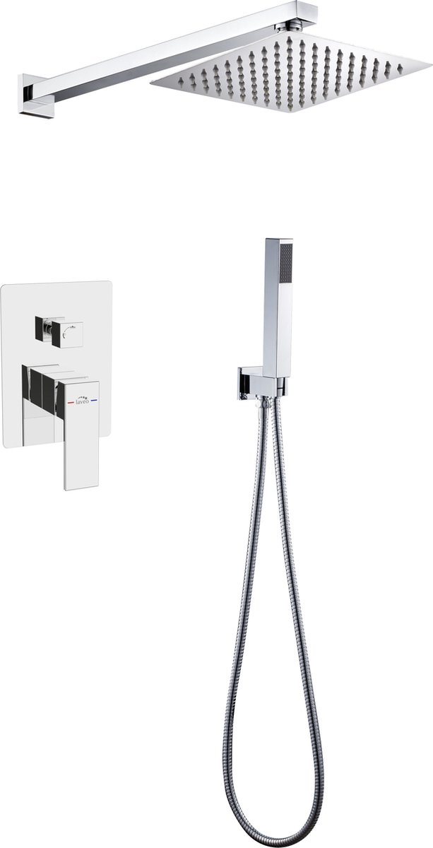 Kvadrato - set de douche avec mitigeur pour installation encastrée ...