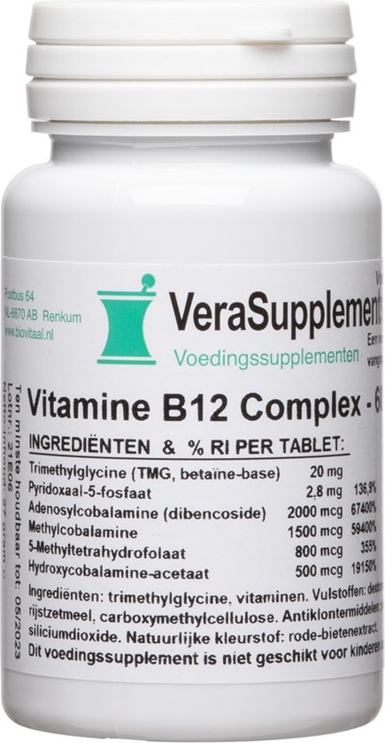 Biovitaal Vit B12+ Complex - 60 tabletten - Voedingssupplement | bol