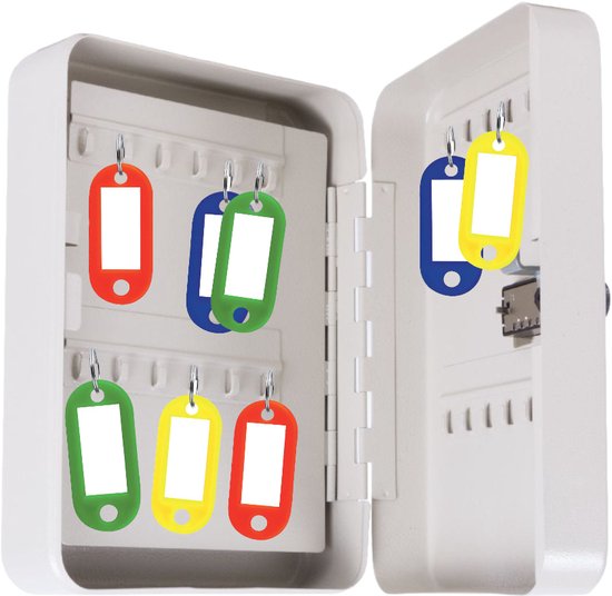 PACK DEAL - 8 Sleutellabels + Sleutelkast Met Code Slot en 48 Haken | bol