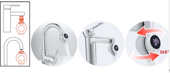 Water Flow Control digitaal voor kraan | bol