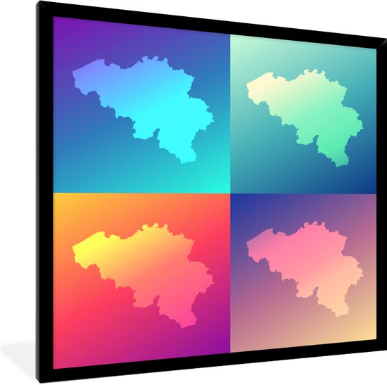 Fotolijst incl. Poster - Een illustratie van België in verschillende ...