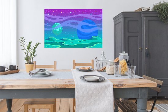 Game Poster - Gaming - Pixel Art - Maan - 120x80 cm | bol