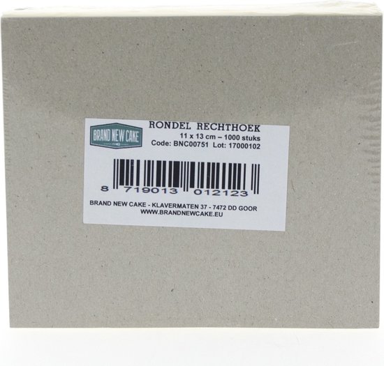 BrandNewCake® Rondel Rechthoek 11x13cm - 1000 Stuks - Transparant ...