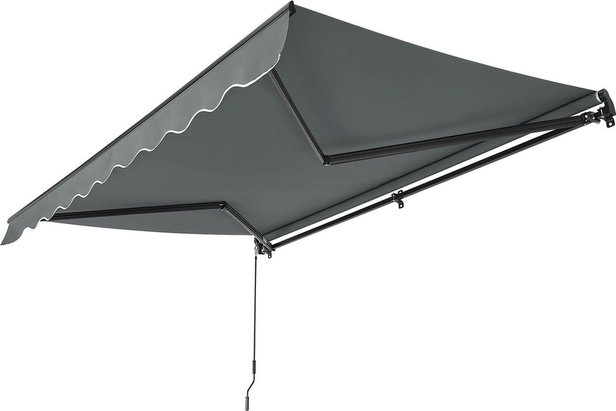 Zonnescherm / Luifel - 350 x 300 cm - Donkergrijs - Incl ...