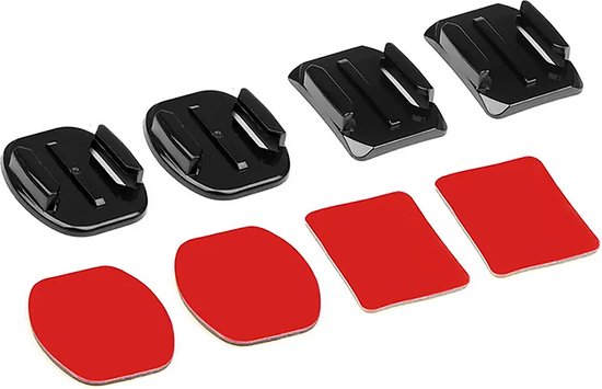 4x Actioncam mount + dubbelzijdige sticker - 2x Flat mount - 2x Curved ...