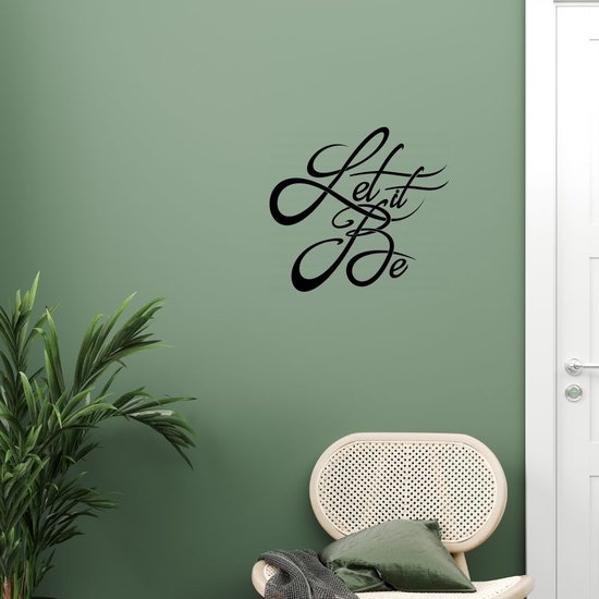Stickerheld - Muursticker "Let It Be" Quote - Woonkamer - Loslaten ...