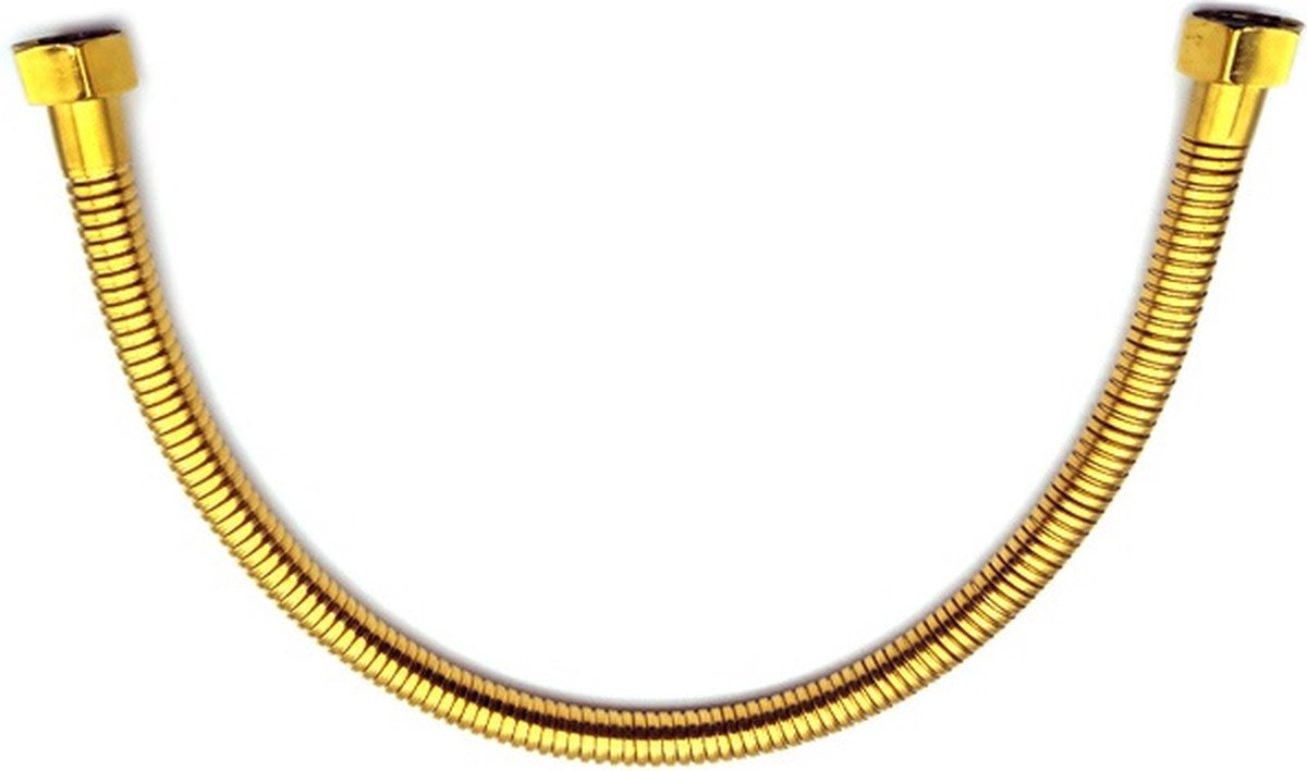 Kraan Aansluitslang Goud 1/2-1/2 incl Verloop 3/8 50 Cm | bol.com