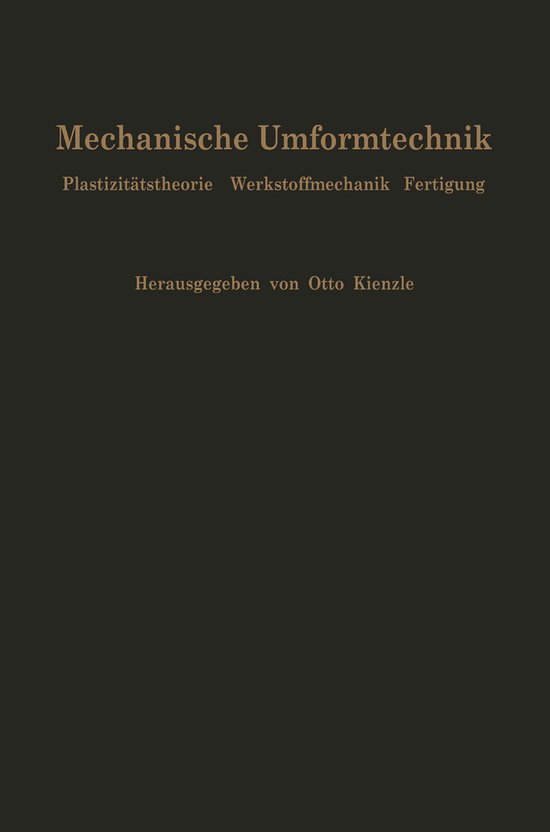 Mechanische Umformtechnik | 9783662011768 | H G Dohmen | Boeken | bol