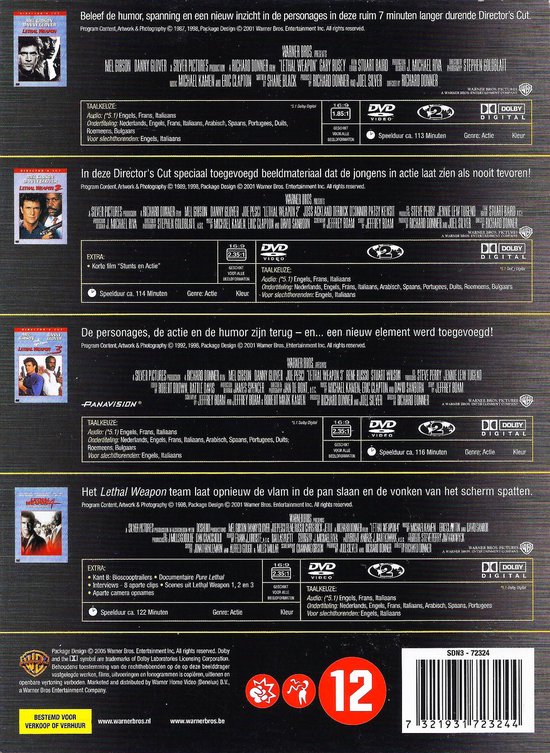 Lethal Weapon The Complete Collection Film 1, 2, 3 & 4 (4-Disc Limited ...