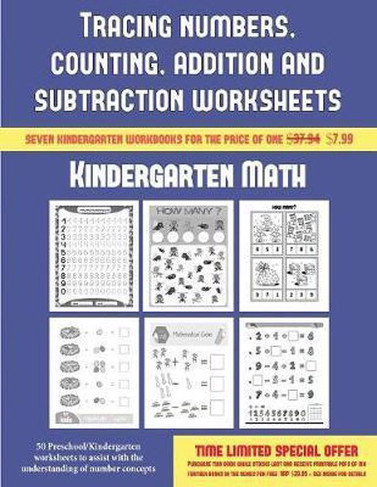 Kindergarten Math (Tracing numbers, counting, addition and subtraction ...