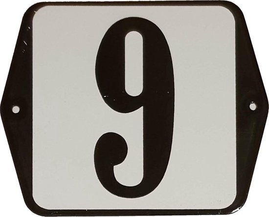Emaille huisnummer oor - 9 | bol