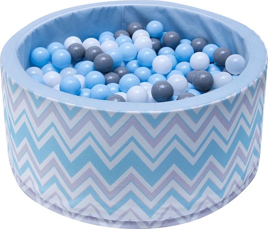 Ballenbak - stevige ballenbad -90 x 40 cm - 200 ballen Ø 7 cm - blauw ...