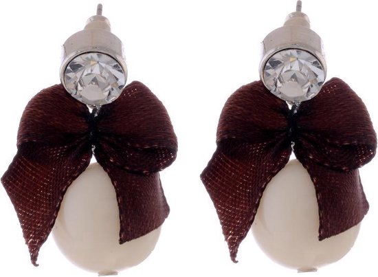 oorstekers met swarovski steen en strikje | bol.com