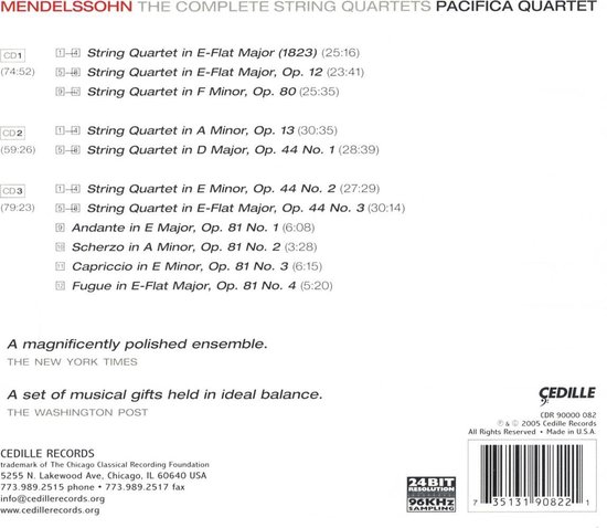 Pacifica Quartet - String Quartets (3 CD), Pacifica Quartet | Muziek | bol Pacifica Quartet - String Quartets (3 CD), Pacifica Quartet | Muziek | bol