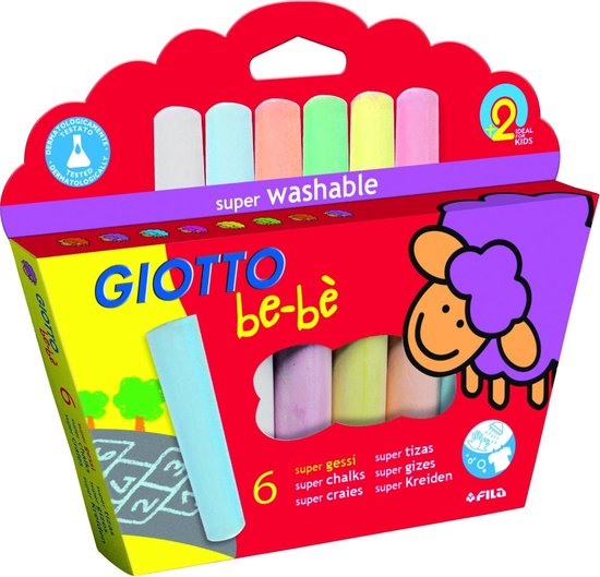 Giotto BEBE CHALKS JUMBO BOX OF 6 PCS | Games | bol.com