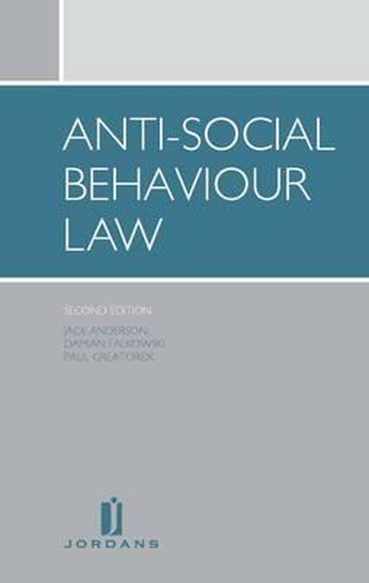 Anti-social Behaviour Law | 9781846611629 | Jack Anderson | Boeken ...