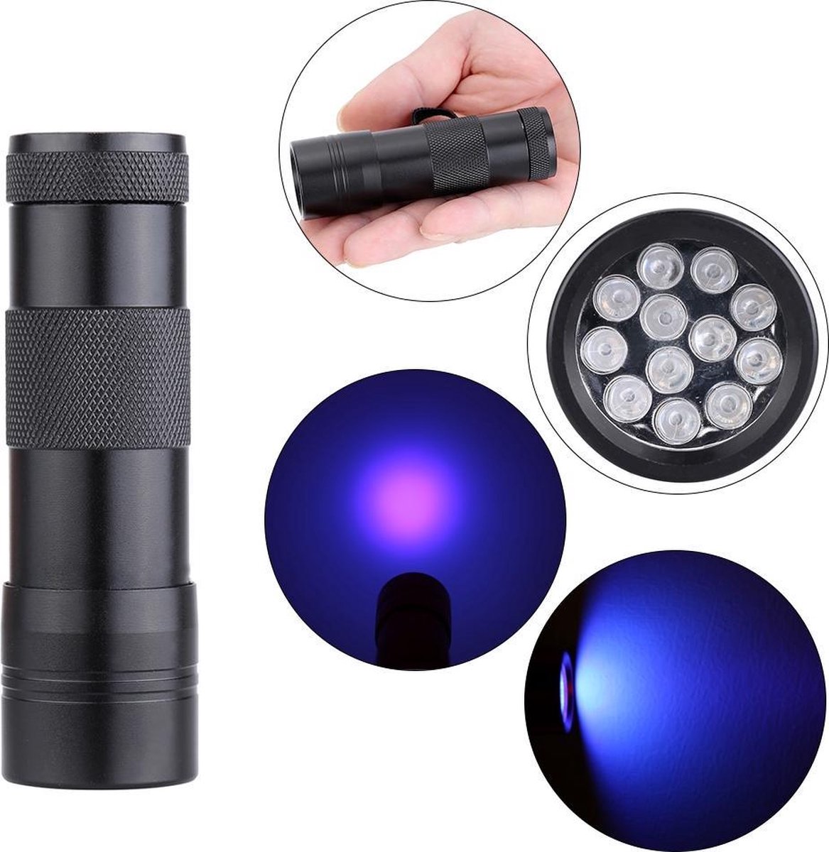 Black Light UV Zaklamp - 12 LED Verlichting Batterij Zaklantaarn ...