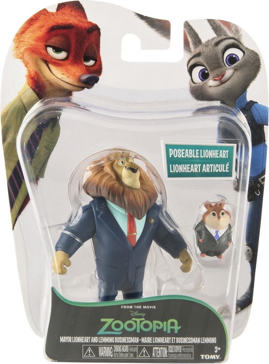 TOMY Zootropolis Basis Figuur Mayor Lionhart & Lemming Businessman ...
