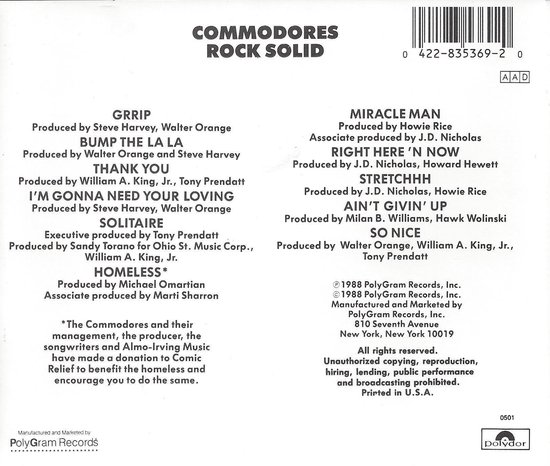 Commodores - Rock Solid, Commodores | Muziek | bol