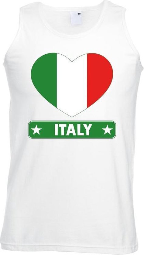 Italie hart vlag singlet shirt/ tanktop wit heren XL | bol.com